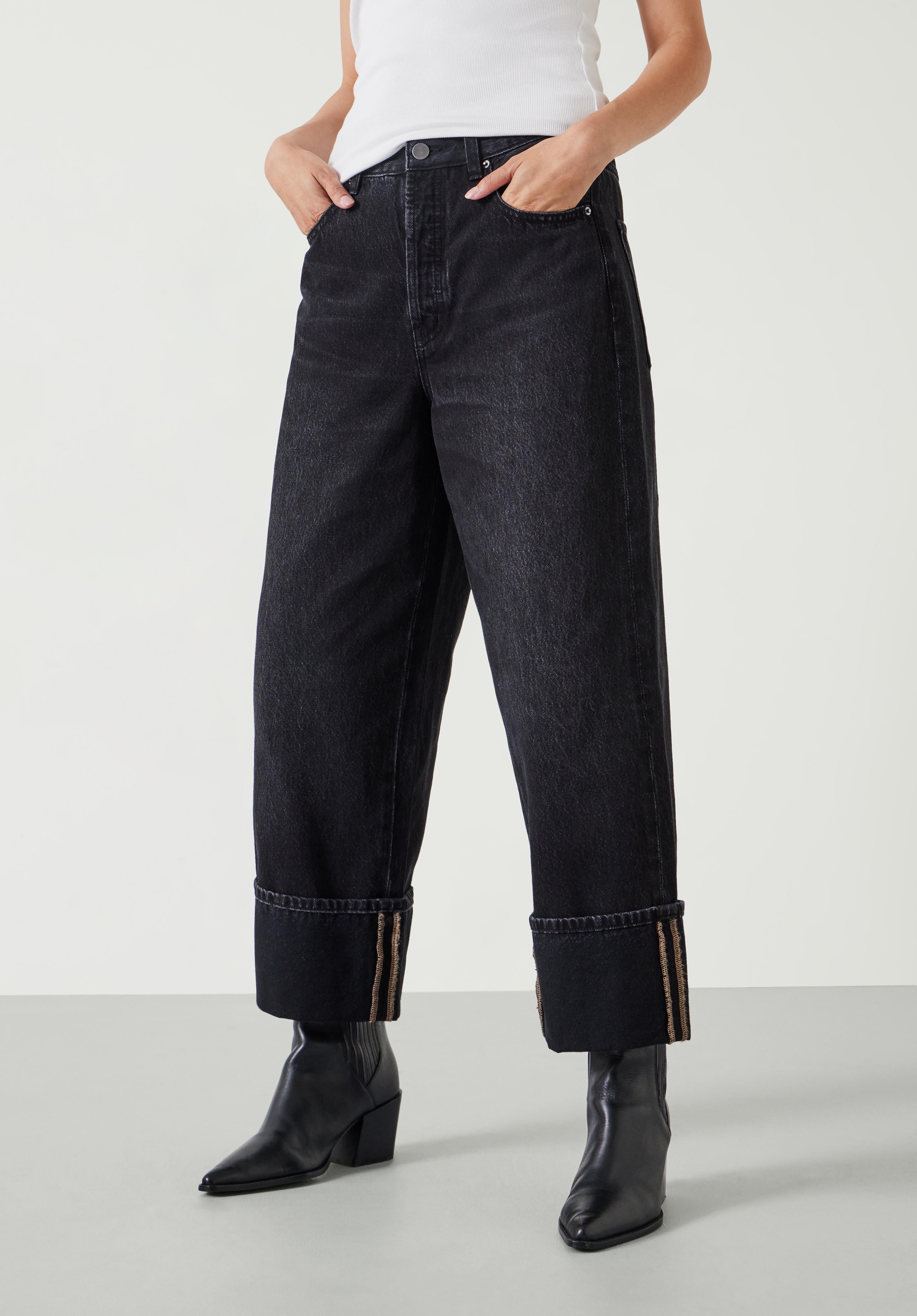 Mia Cropped Straight Leg Jeans | Washed Black | hush Mia Cropped Straight Leg Jeans | Washed Black | hush